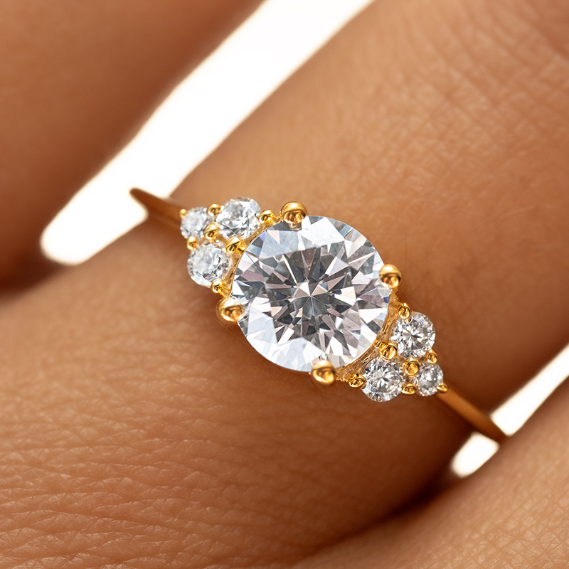 Zásnubný prsteň zo zlata s 1ct IGI certifikovaným lab-grown diamantom ...